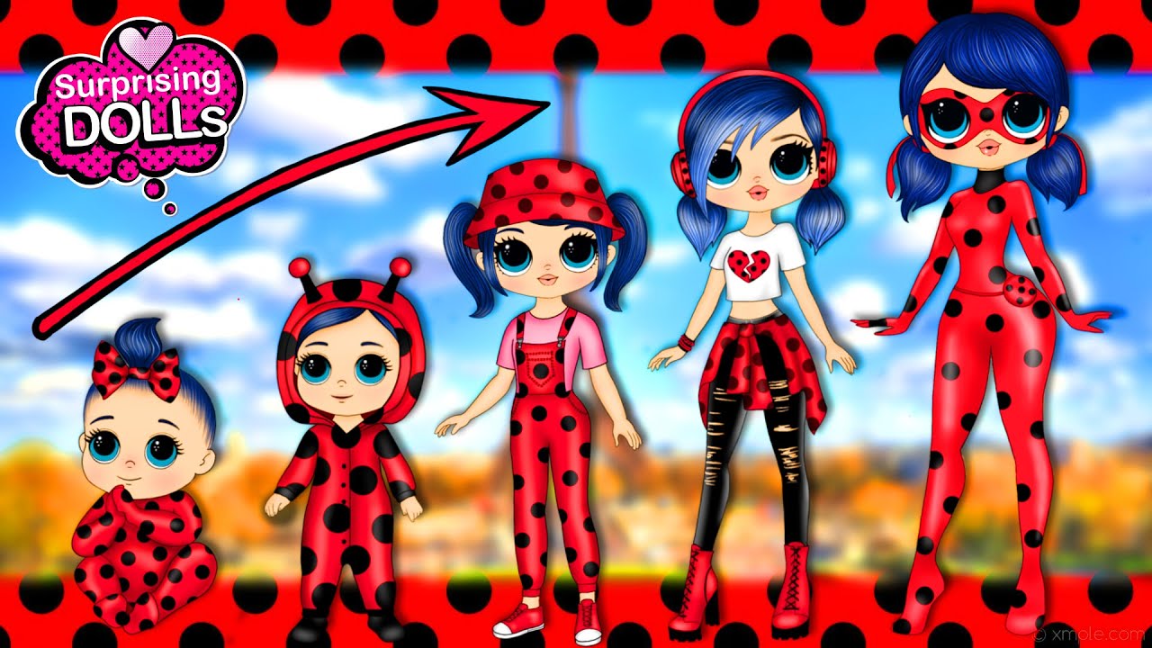 Miraculous Ladybug: Marinette Growing Up - DIY Paper Dolls & Crafts ...