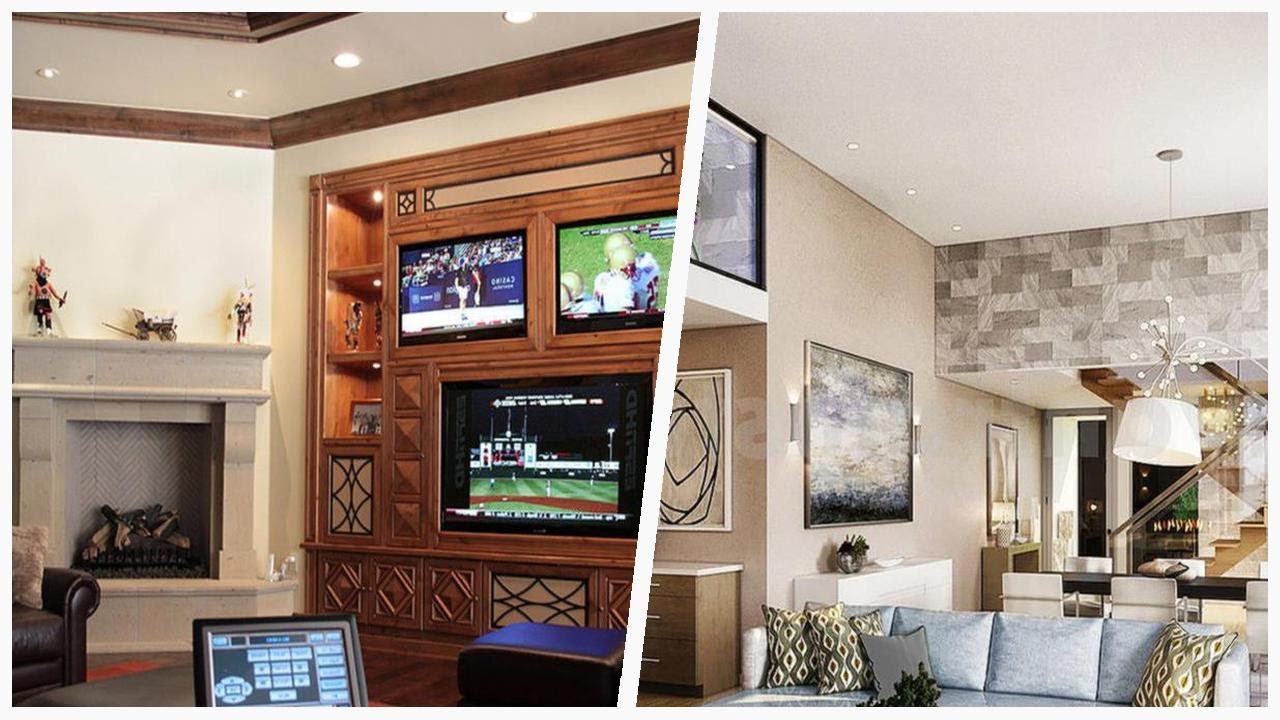 75 Living Space With No Fireplace And A Concrete Fireplace Design Ideas ...