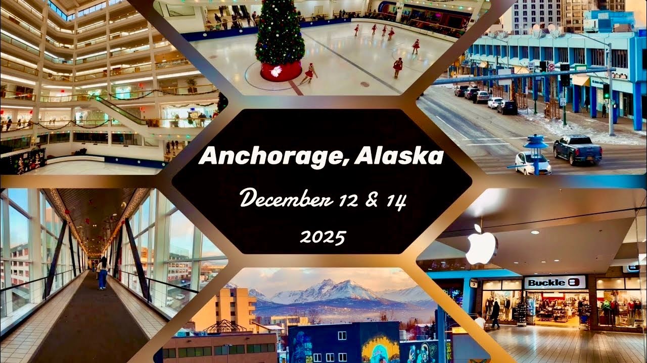 (Dec 12 & 14, 2025) Anchorage, Alaska. 5th Ave Mall. Dimond Center Mall ...