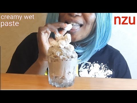 #asmr :creamy dry wet nzu paste with nzu chalk clay crunchy calabar # ...