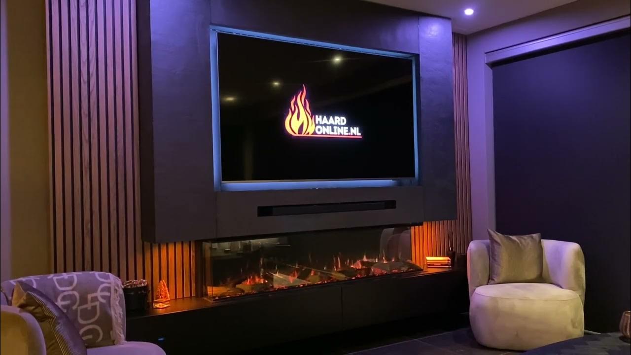 Cinewall / Tv wand op maat / sfeerhaard - YouTube