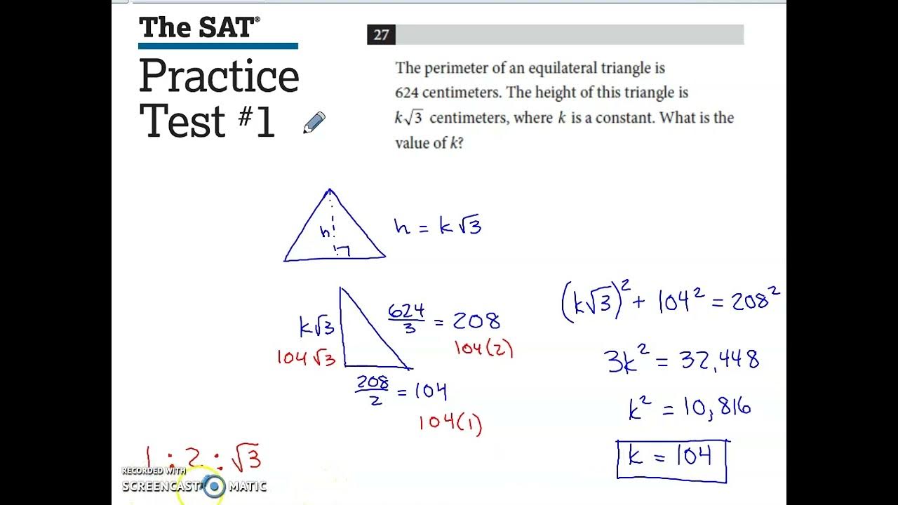 SAT Practice Test 1 Math Module 1 Problem 27 - YouTube