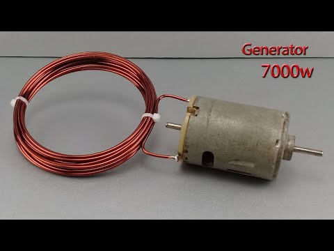 7000 watt free energy generator with dc motor and big copper wire use transformers