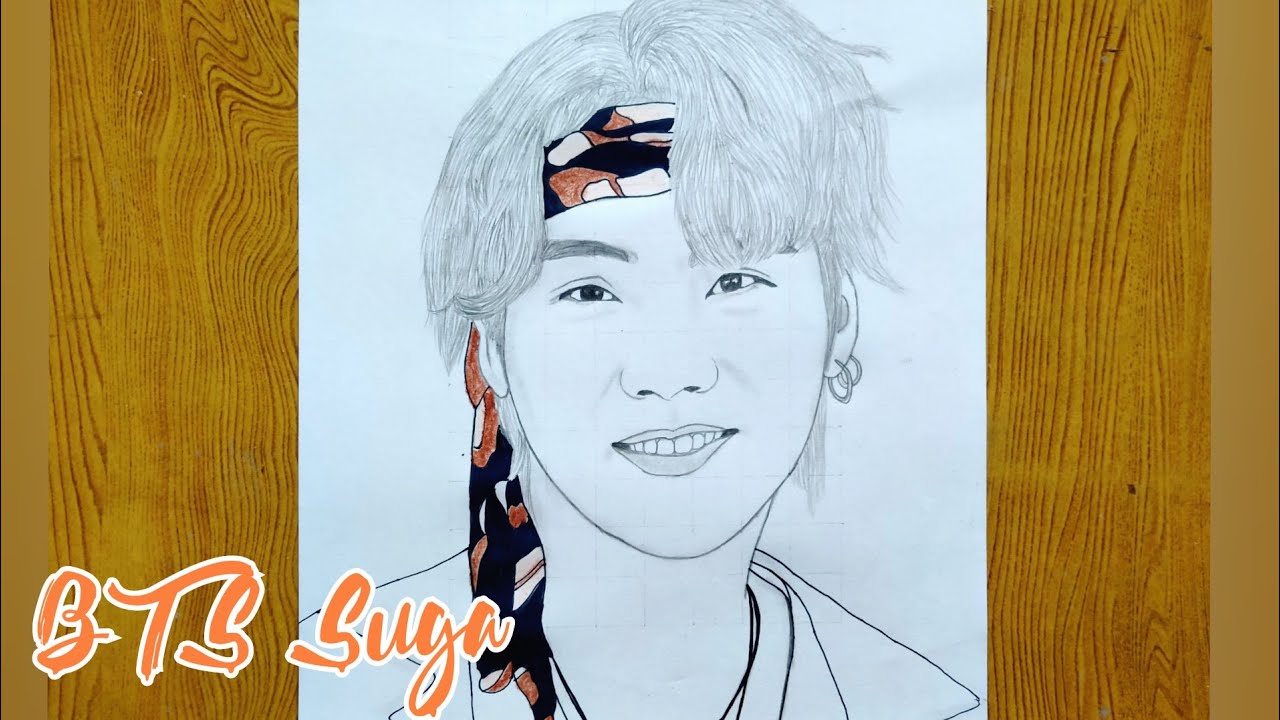 Drawing BTS-Suga From Permission to Dance MV |How to draw Suga |Suga ...