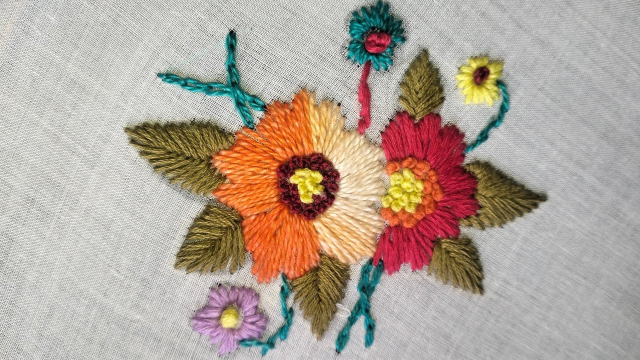 Basic embroidery design very simple and beautiful - YouTube