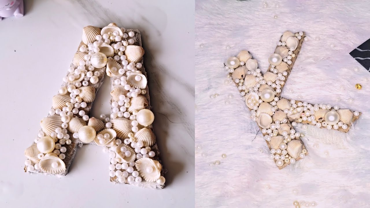 Sea shells craft ideas / Decoration name initial #diycrafts #diy - YouTube