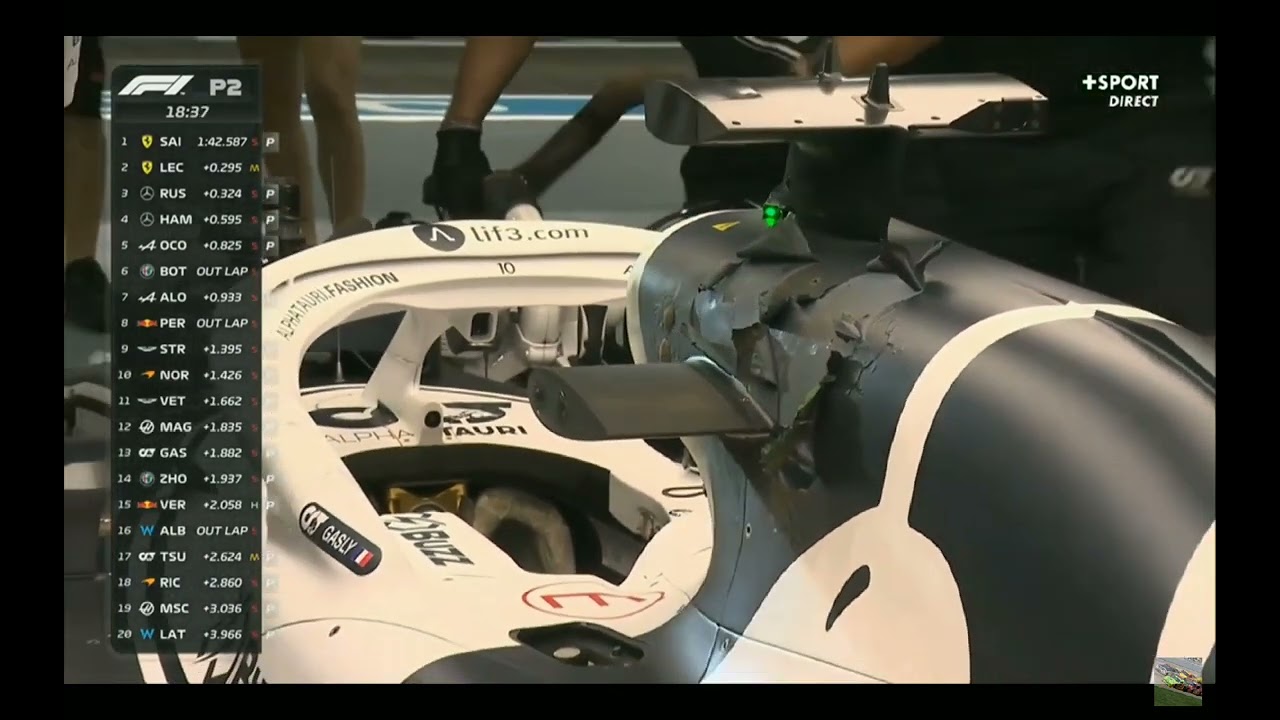 pierre gasly car on fire in fp2 singapore grand prix - YouTube