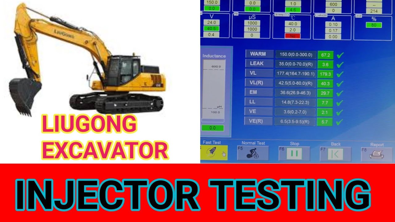 LIUGONG EXCAVATOR INJECTOR TESTING IN MB108 CR MACHINE ! CRIN INJECTOR ...