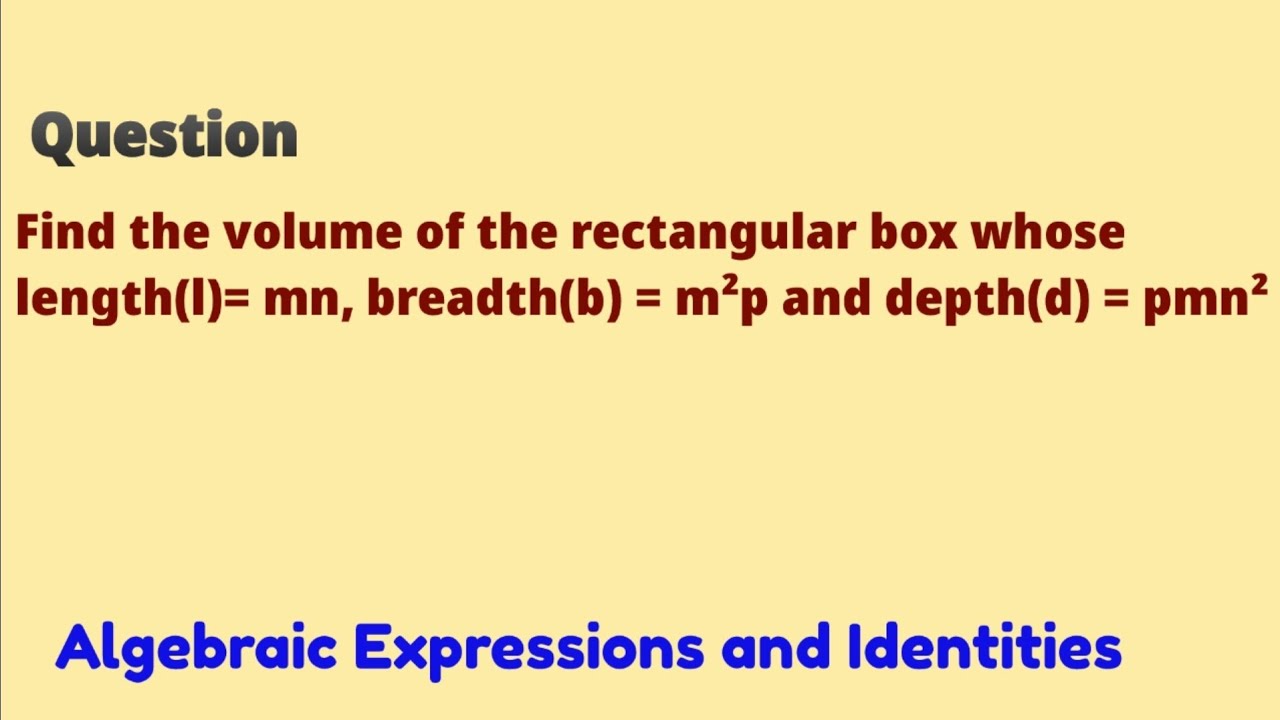 Algebraic Expressions and Identities class 8th Extra Questions ...