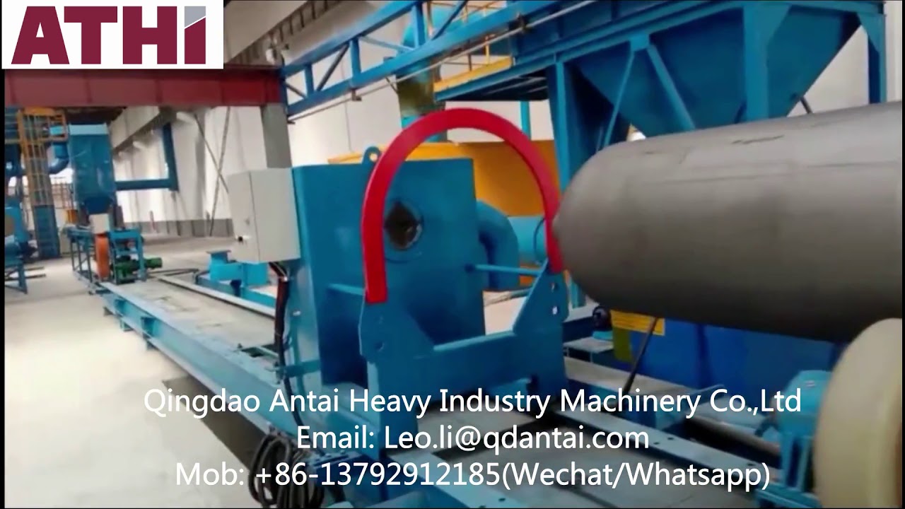 Gas cylinder inner wall shot blasting machine - YouTube
