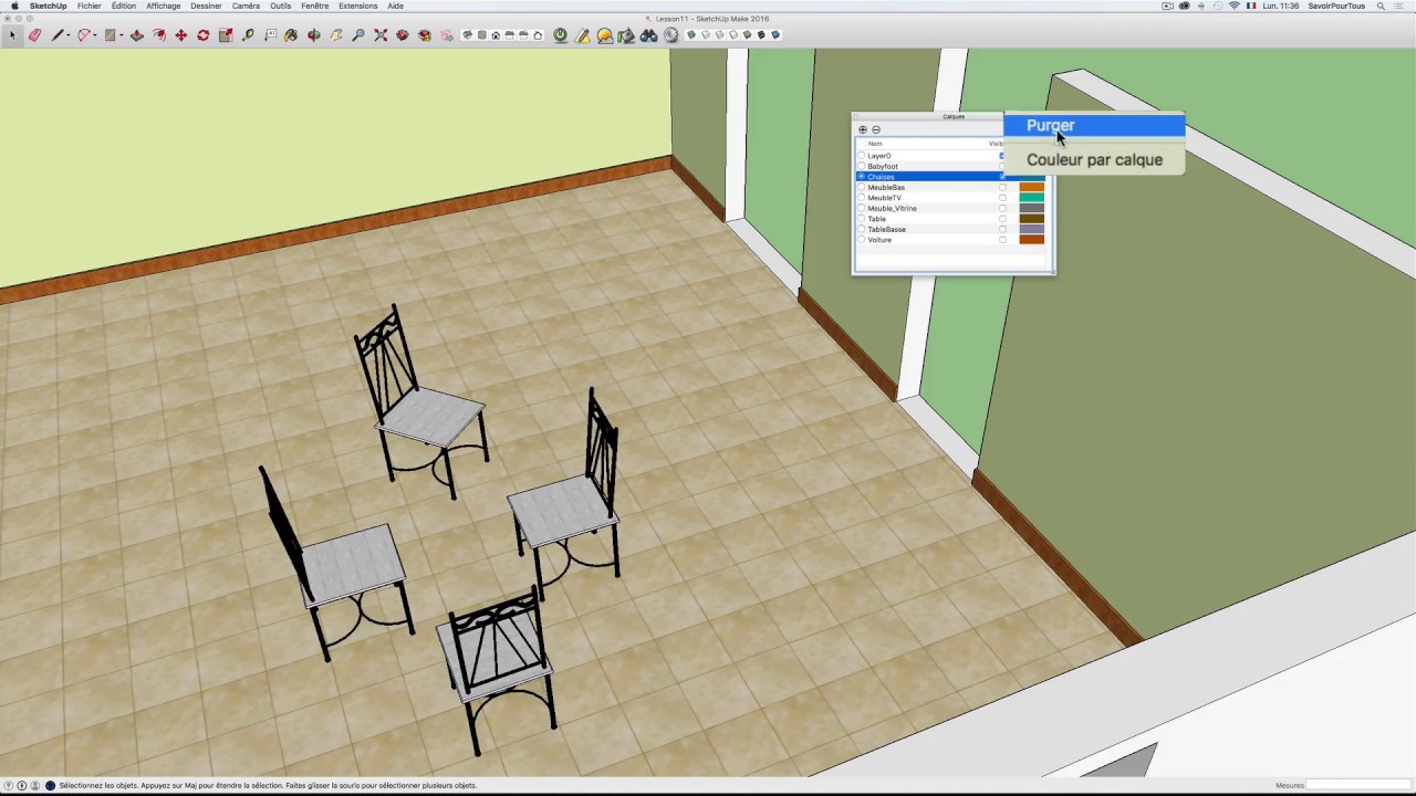 11 - Layer ou calque - Sketchup apprendre - YouTube