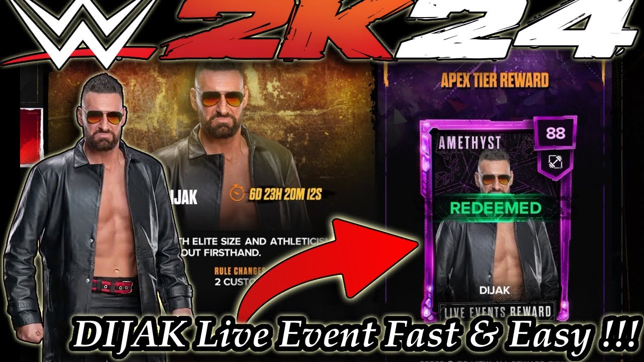 How To Complete DIJAK Live Event Easy !!! WWE 2K24 MyFaction Gameplay ...