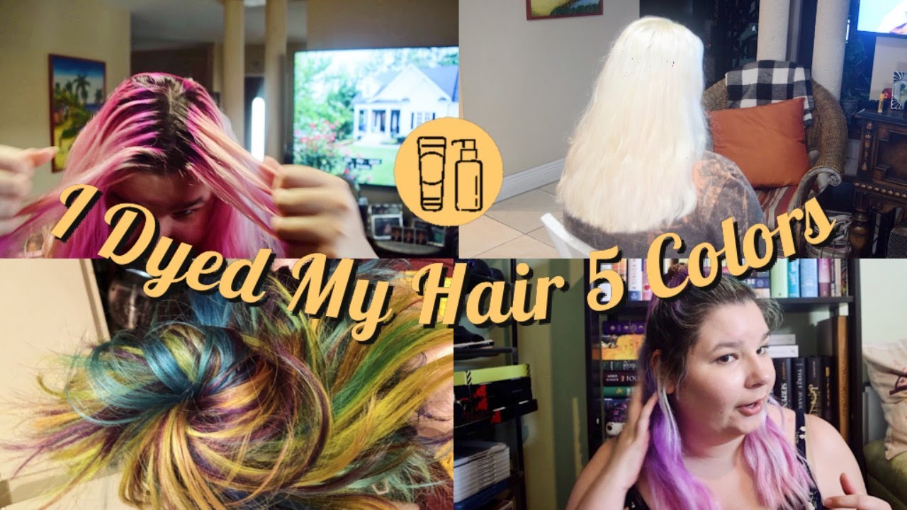 Dying My Hair! (with 5 different colors) - YouTube