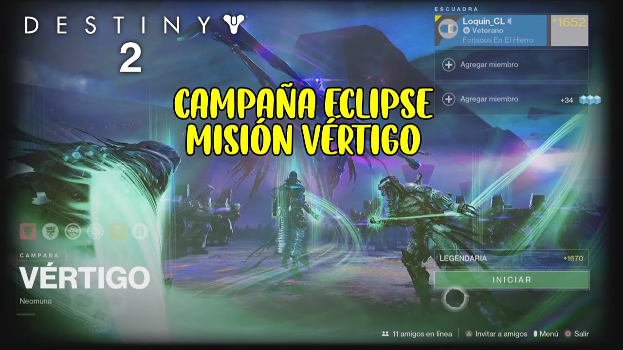 Misión Vértigo | Campaña Eclipse Legendaria en solitario | Destiny 2 ...