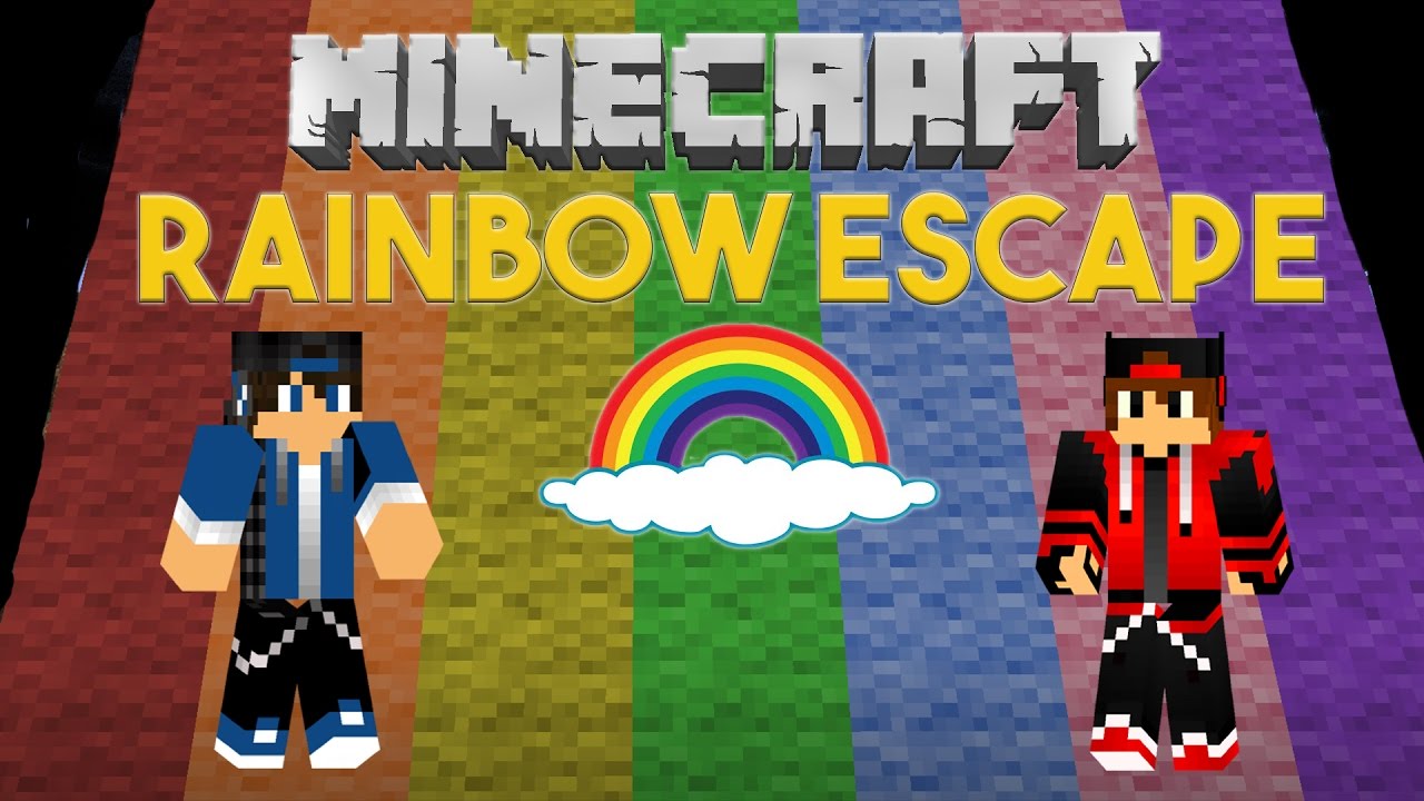 Minecraft: RAINBOW ESCAPE! + parkour..... - YouTube