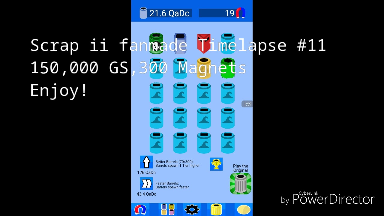 Scrap ii fanmade Timelapse #11 - 150,000 GS,300 Magnets - YouTube