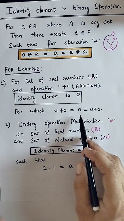 Identity element in binary operation. - YouTube