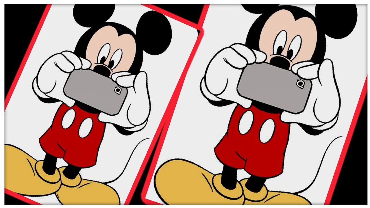 Mickey mouse with using phone | How to draw a mickey mouse easy way ...