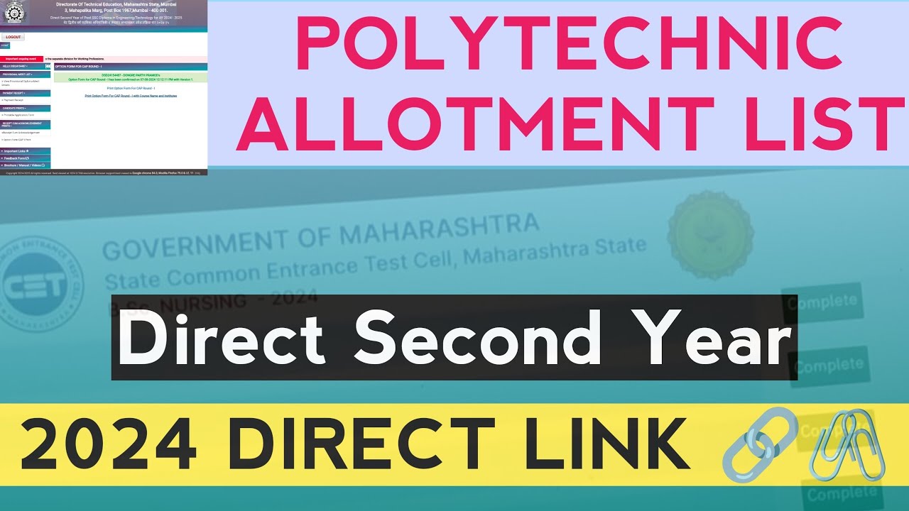 Allotment List Direct Second Year Polytechnic 2024 Dte, Direct Second ...