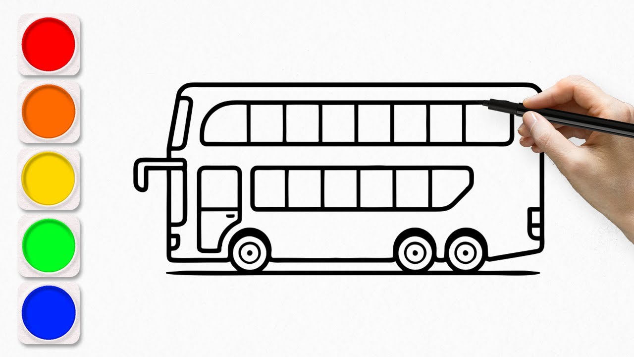 How To Draw A Double Decker Bus - YouTube