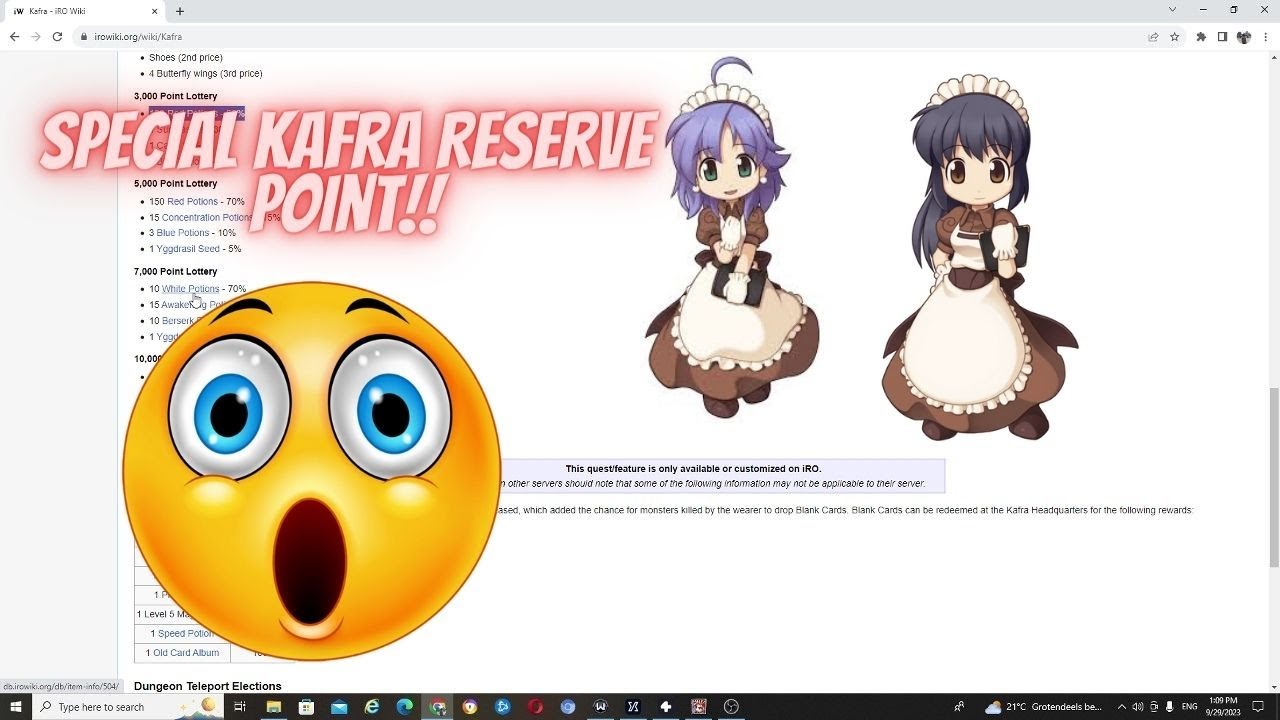 Ragnarok Online What is Special Kafra Reserve Point ? - YouTube