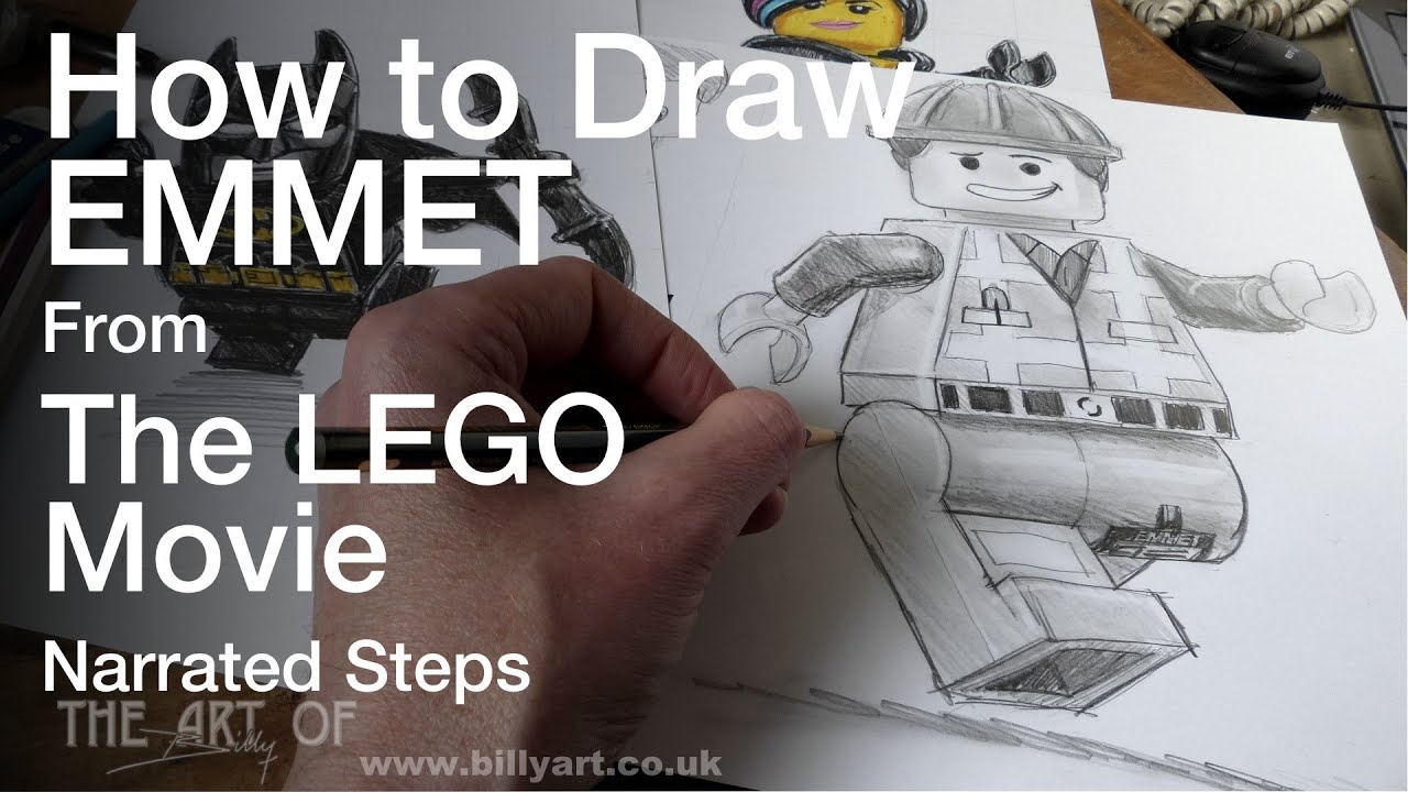 How to Draw Emmet from The LEGO Movie: Narrated Step by Step - YouTube