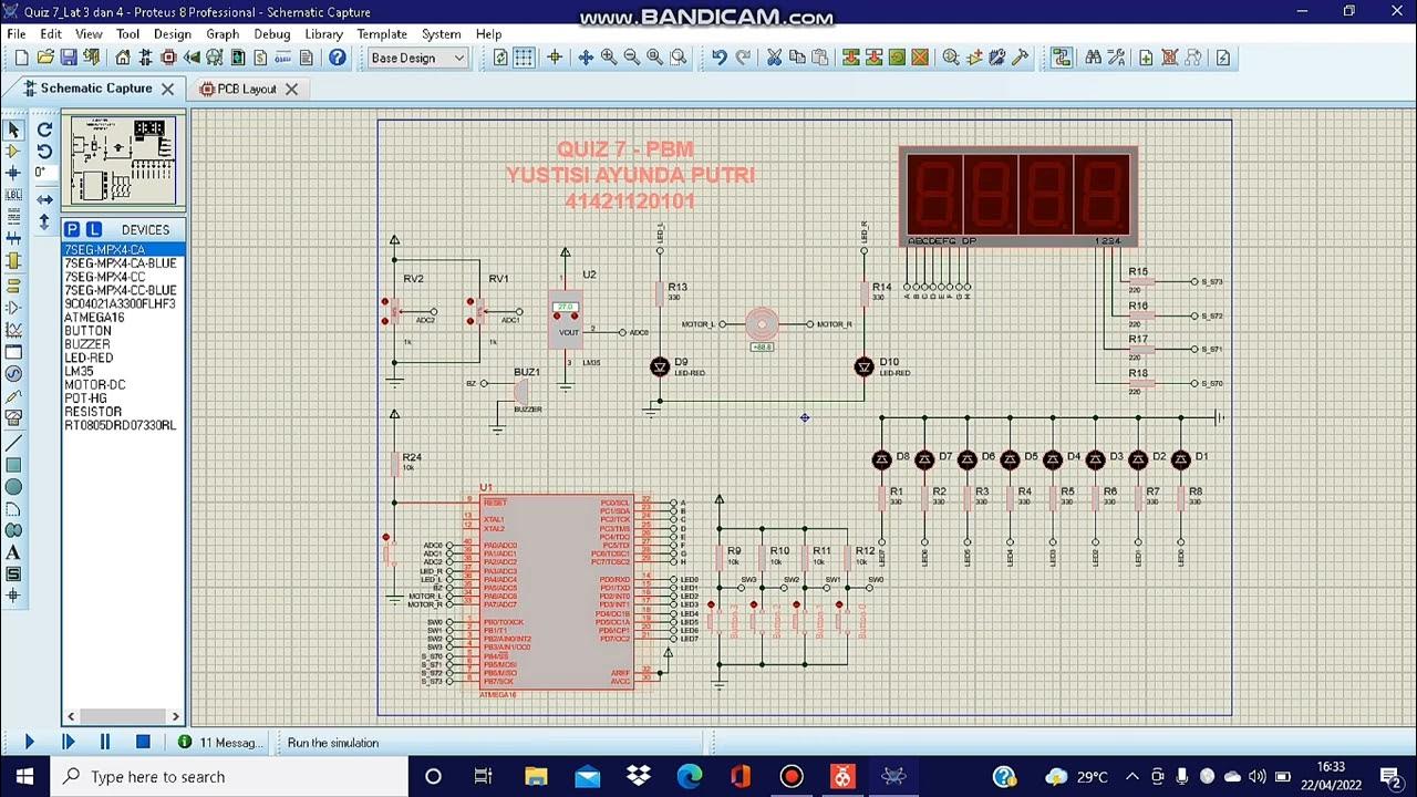 Quiz 7 - Simulasi Rangkaian Digital Input Menggunakan Microchip Studio dan Proteus - YouTube