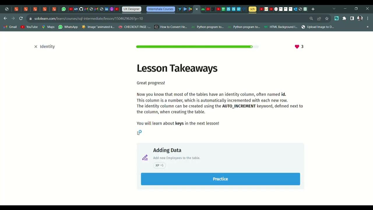 6 Identity | SQL Intermediate | Sololearn - YouTube