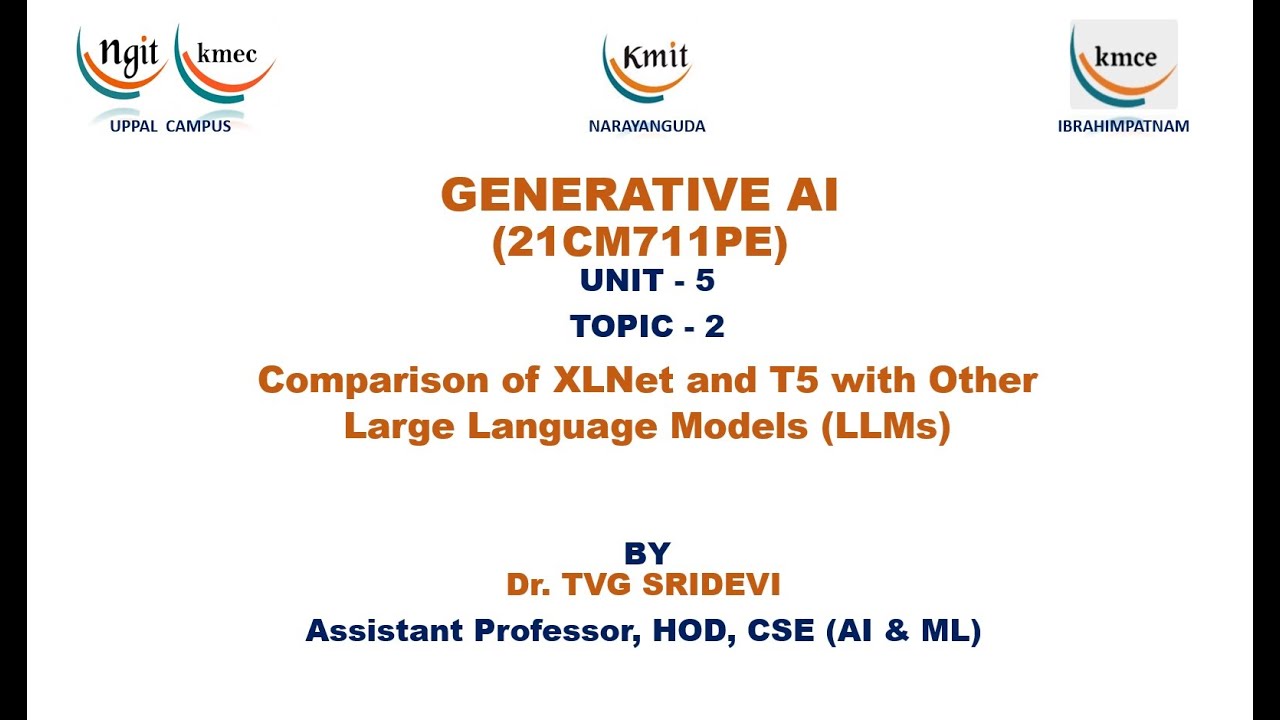 UNIT- 5_Comparison of XLNet and T5 with Other Large Language Models (LLMs) - YouTube