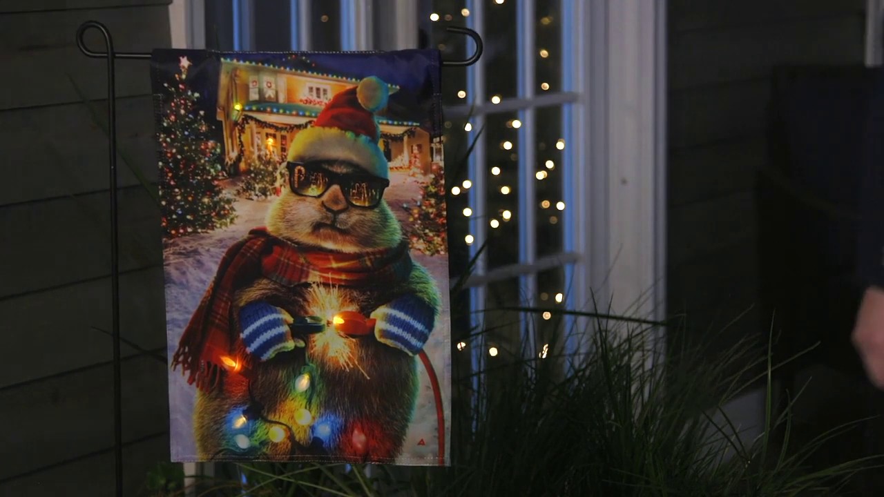 "Lighting Up Christmas" Solar Lighted Flag (14SL9255) from Evergreen ...