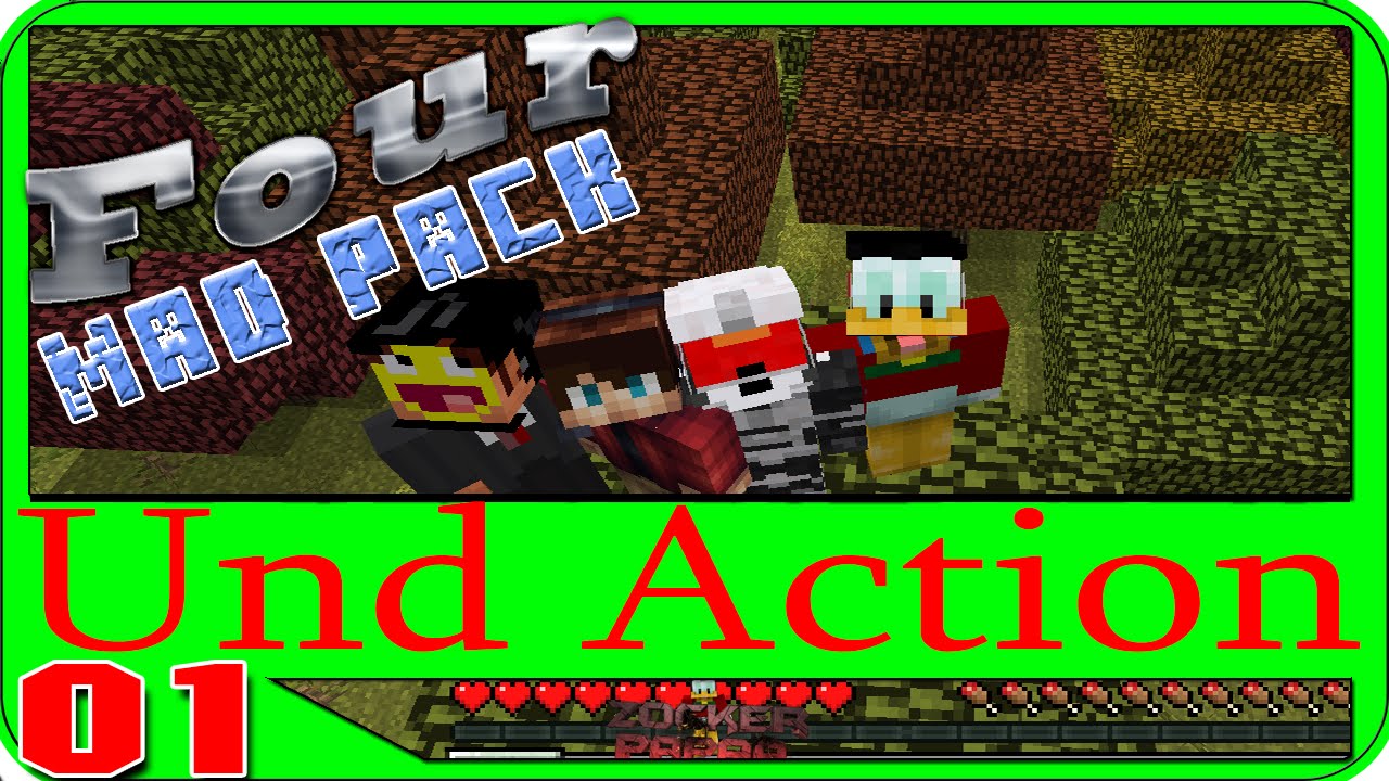 MINECRAFT "FOUR" MAD PACK Folge 01 ...Und Action - YouTube