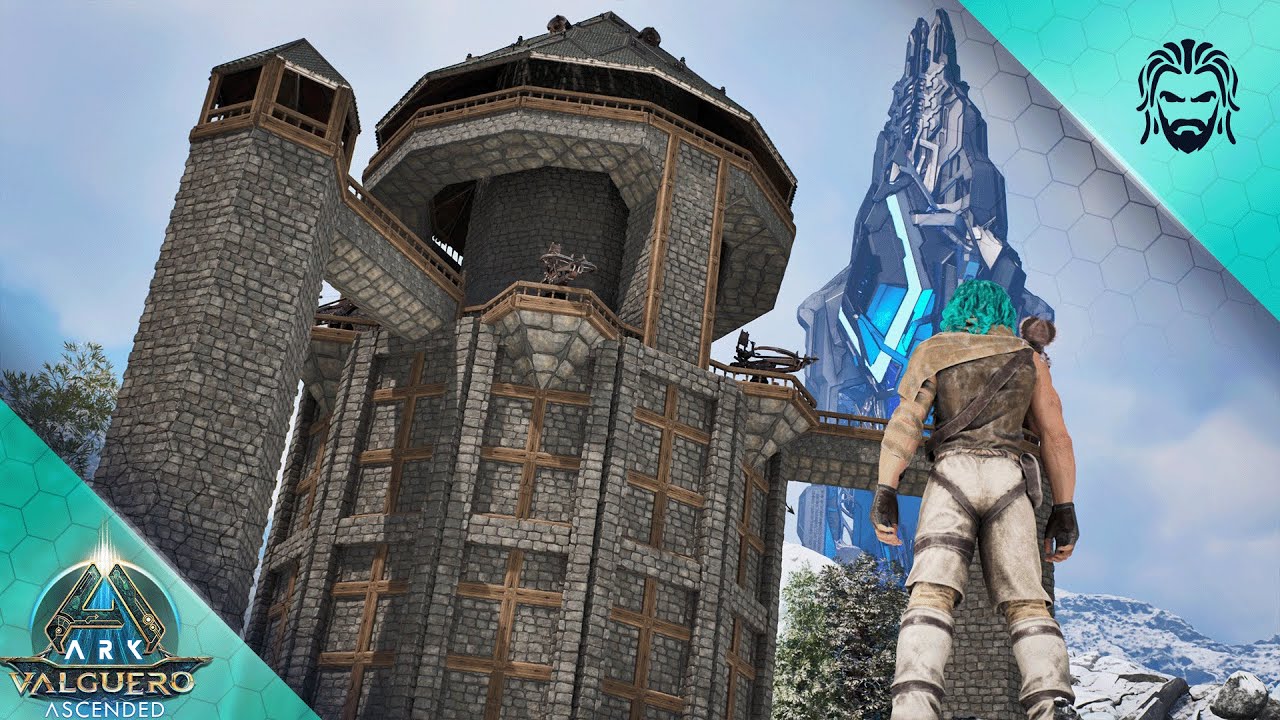 I Built a Gigantic Lookout Tower to Protect My Castle! | ARK: Valguero ...