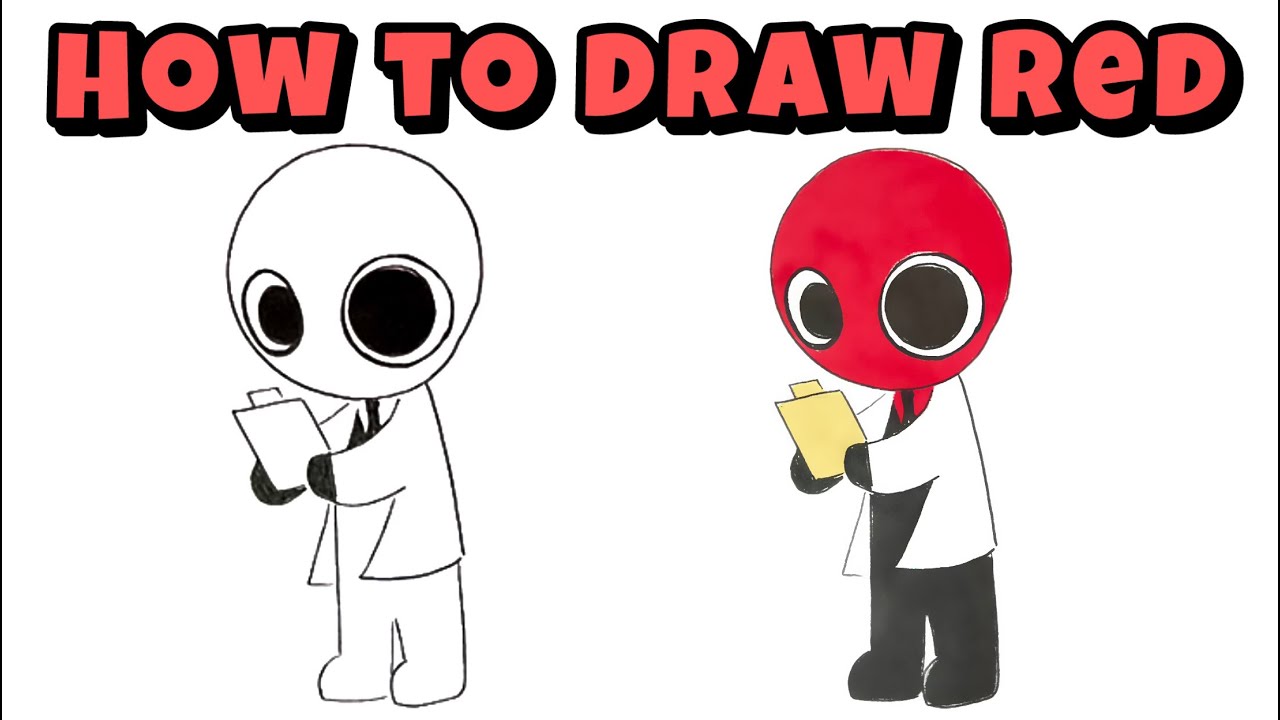 How to Draw Red / Scientist from Rainbow Friends – Easy Guide with ...