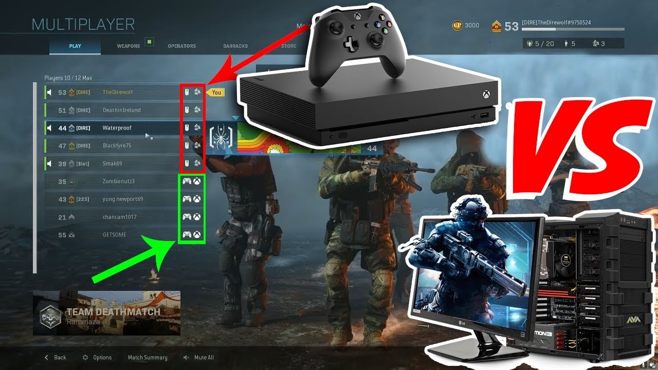 CONSOLE VS PC // Finally got a full cross-play match!!! // Call of Duty ...