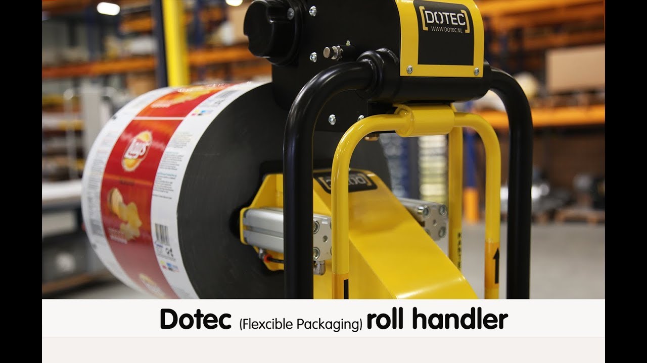 Dotec Roll Handler FP1 for Flexible Packaging - YouTube