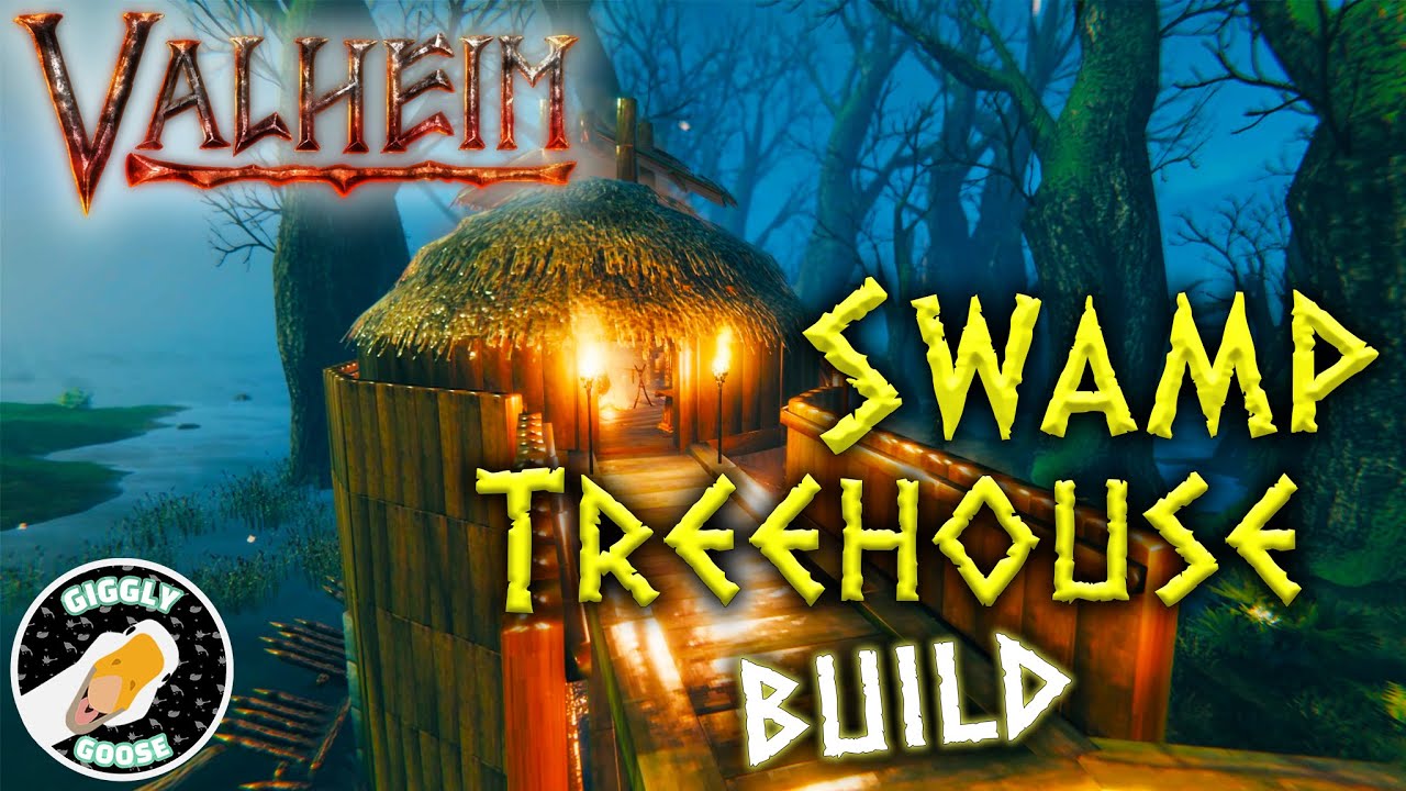 Valheim - SWAMP Treehouse Time-lapse Build - YouTube