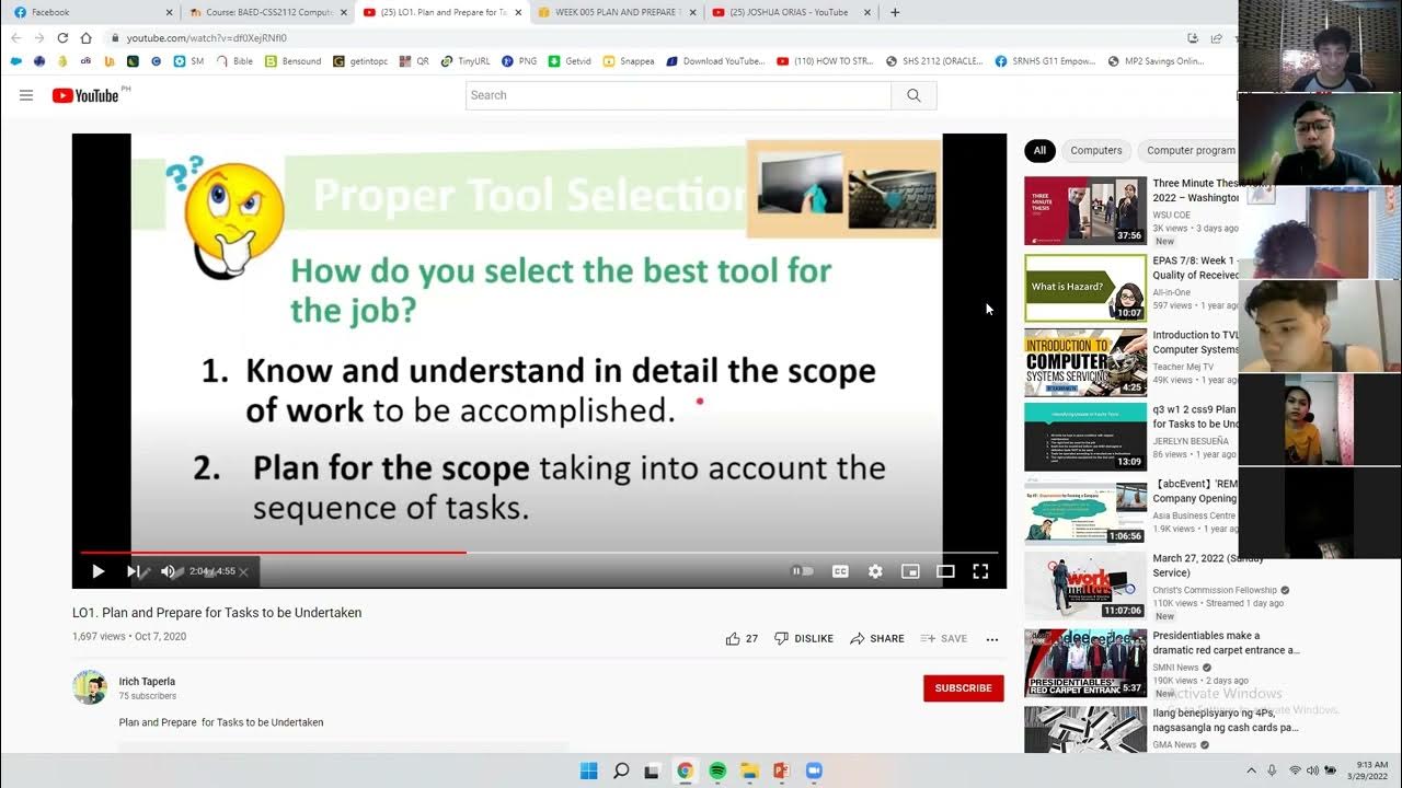 CSS 1- Plan and Prepare for Tasks to be Undertaken - YouTube