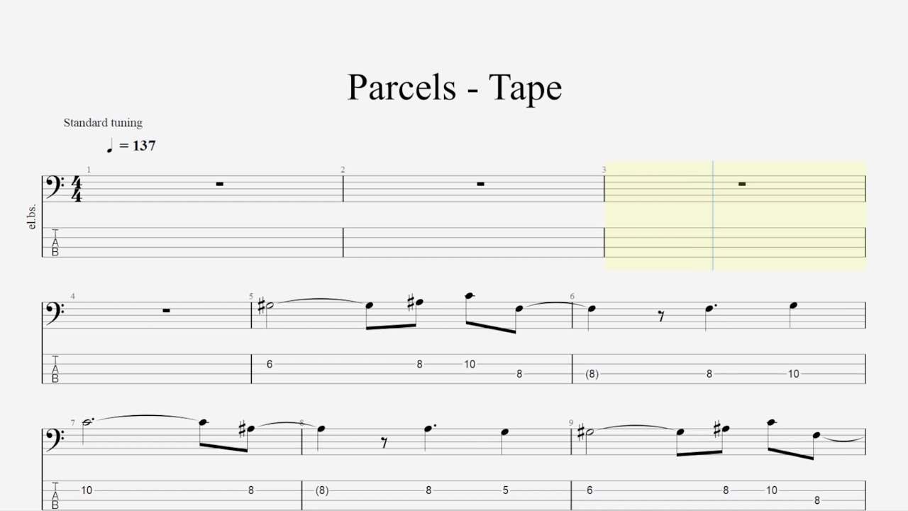 Parcels - Tape (Bass Tabs) - YouTube