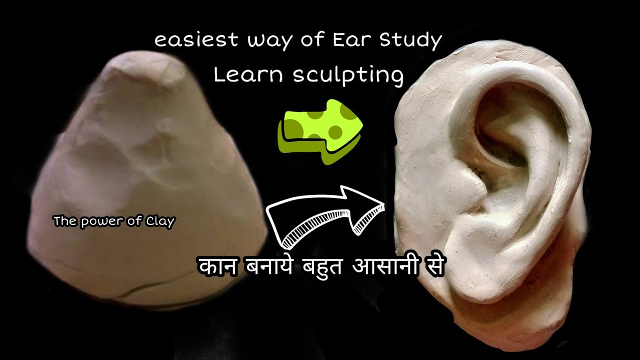 How to make ear || kaan bnaye || Clay modelling || easy way || learn ...