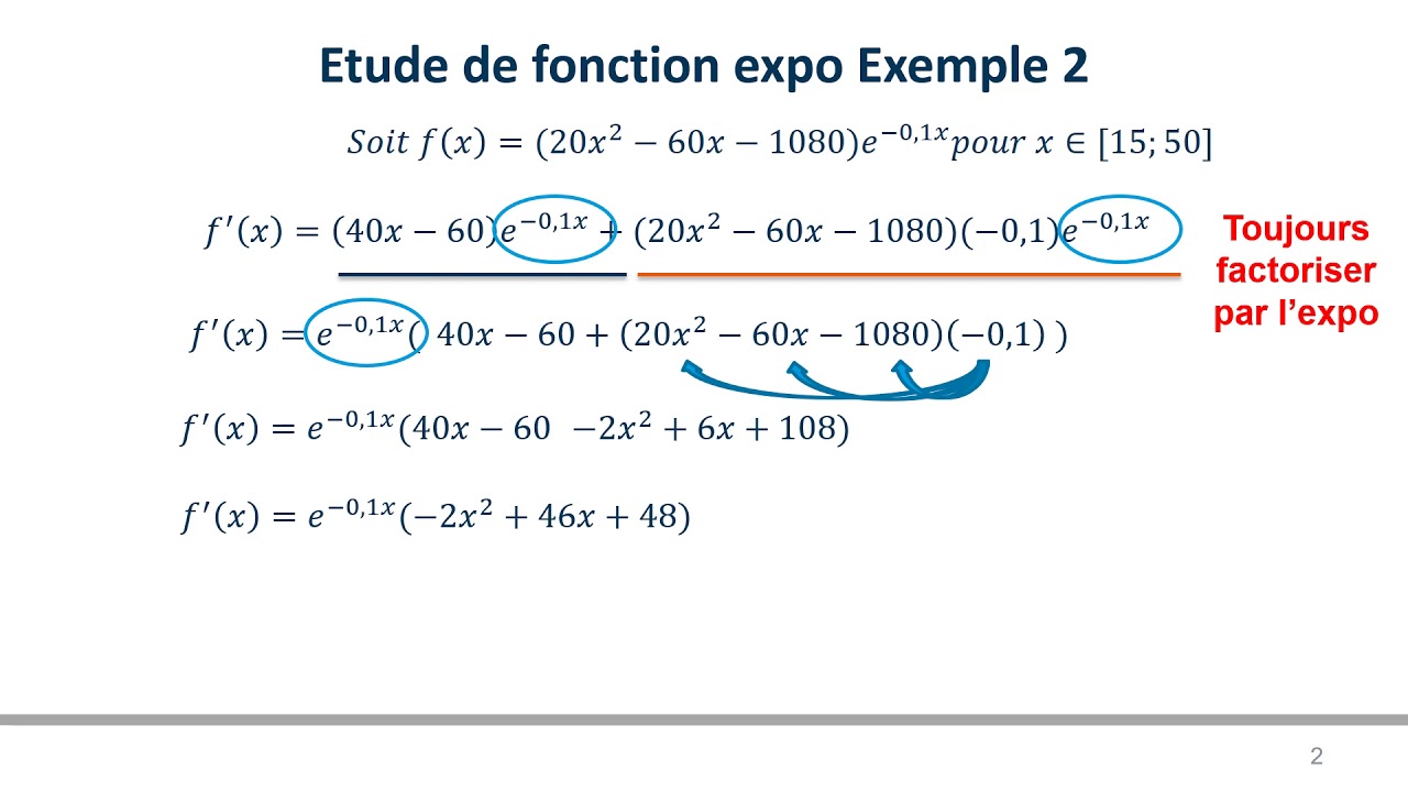 Etude de fonction expo Exemple 2 - YouTube
