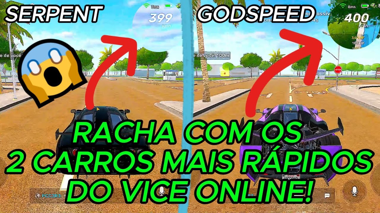 RACHA COM OS 2 CARROS MAIS RÁPIDOS DO VICE ONLINE!!! - YouTube