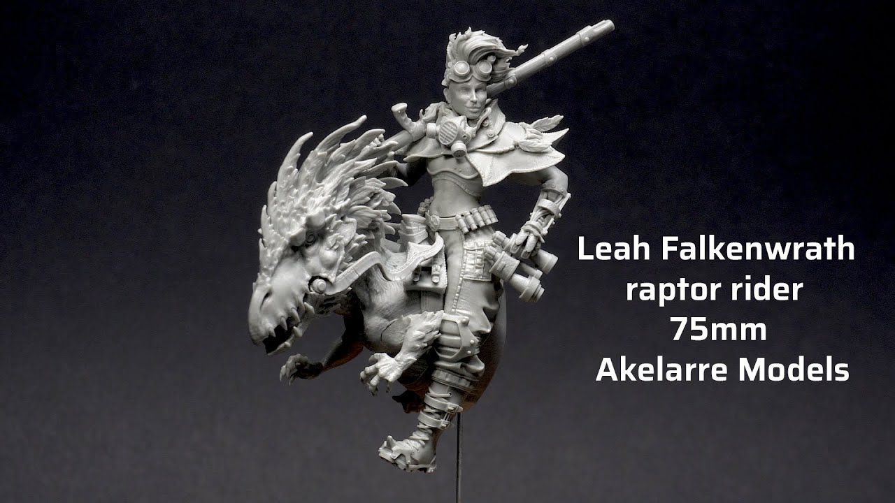 Leah Falkenwrath, raptor rider 75mm Akelarre Models - YouTube