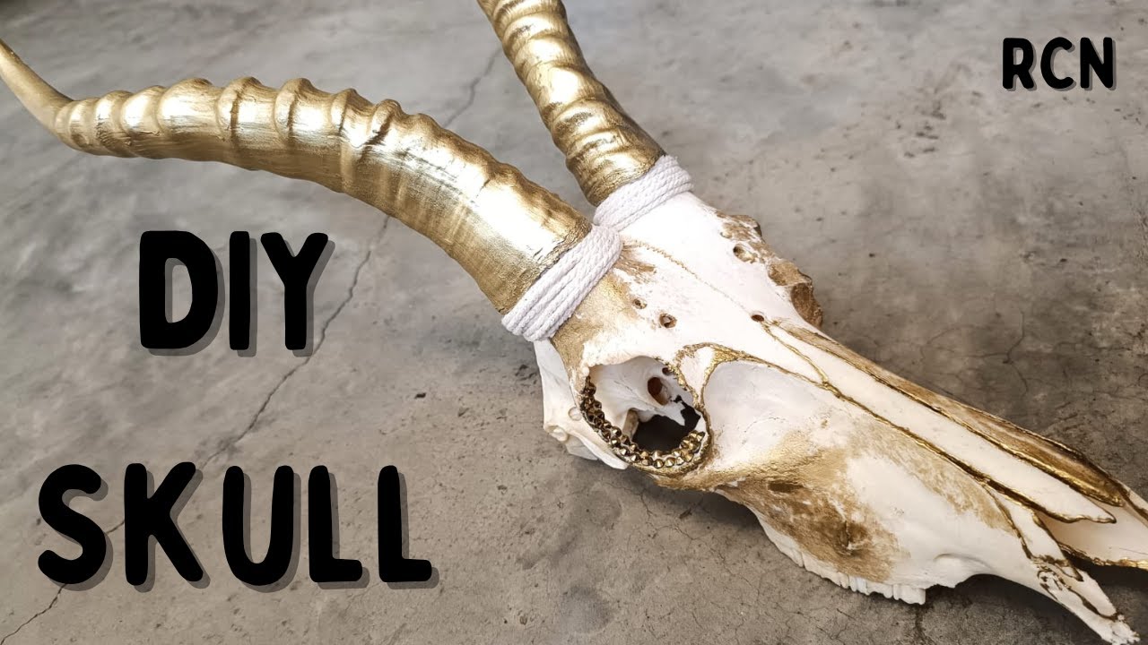 DIY Skull | Gold Skull Art Tutorial | Skull Art DIY #skull #skullart ...