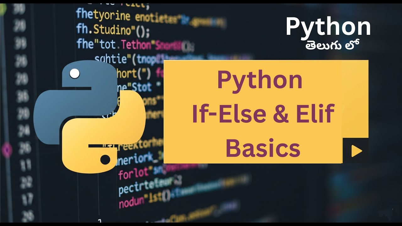 Python Conditional Statements: If, Else, and Elif Explained | Telugu - YouTube