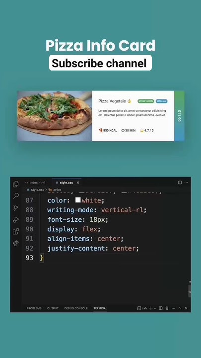 how to design a simple website using HTML CSS. pizza website card design . easy for beginners # ...