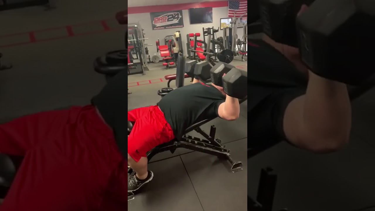 Incline Chest Press with 100 pound dumb bells - YouTube
