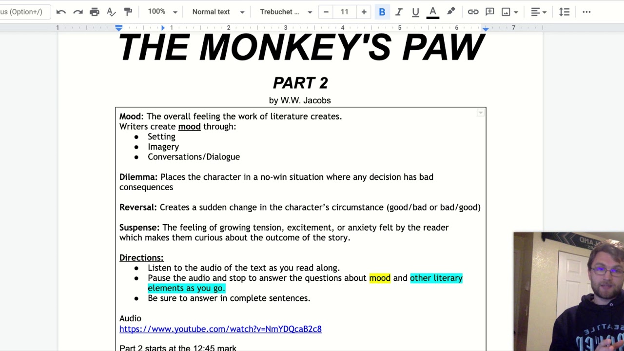 Part 2 Instructional Video: The Monkey's Paw - YouTube