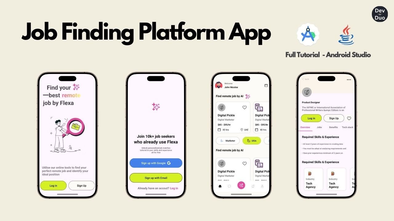 Job Finding Platform App | Full Android Studio Tutorial | Beginner ...