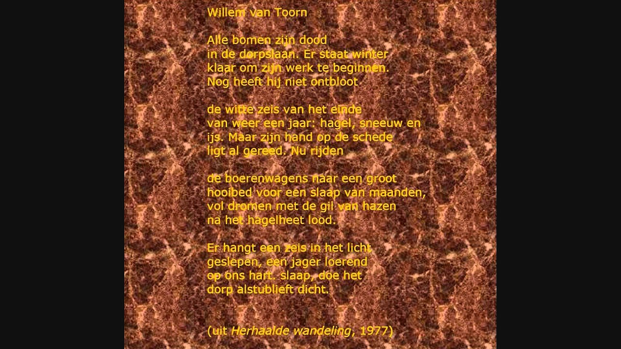 Willem van Toorn - Gedicht: 'Alle bomen zijn dood' - YouTube