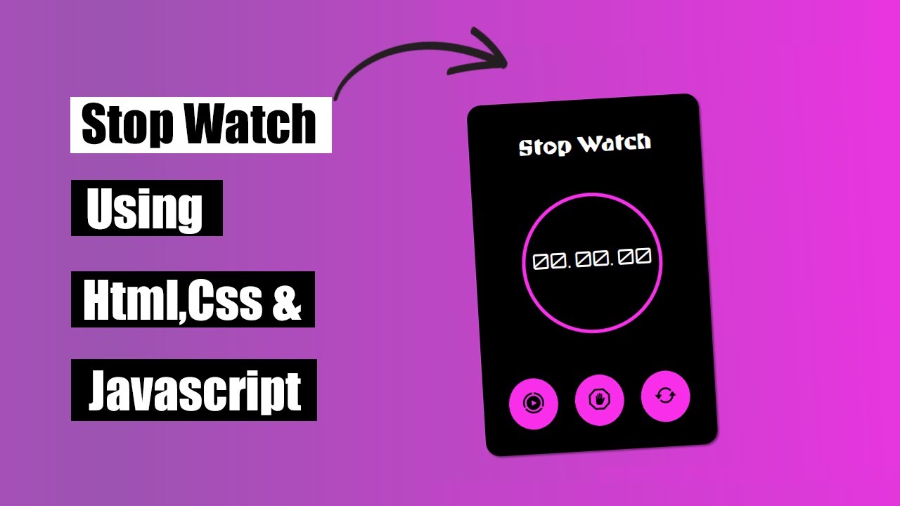 Stopwatch Using Htmlcss And Java Script How To Create Stopwatch 1485